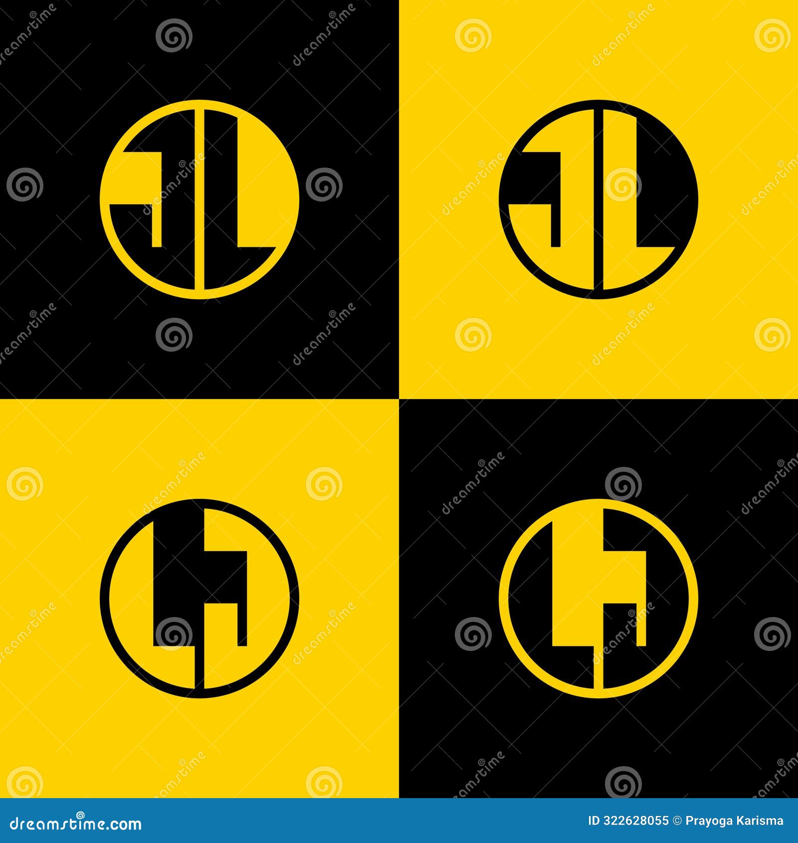 Simple JL and LJ Letter Circle Logo Set, Suitable for Business with JL ...