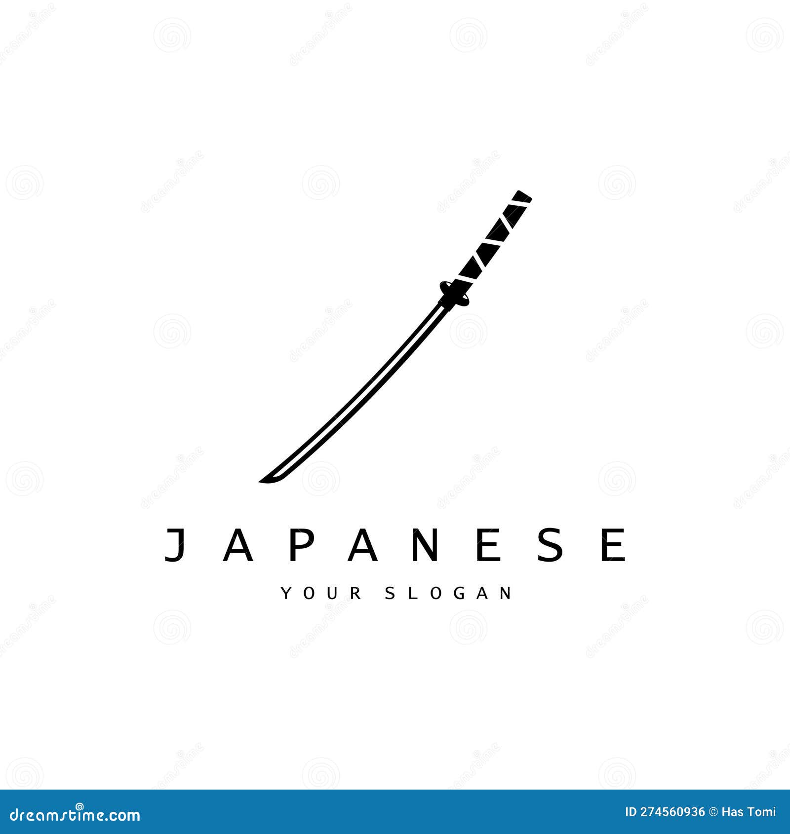 Simple Katana Samurai Sword Logo Design Template Vector Stock Vector ...