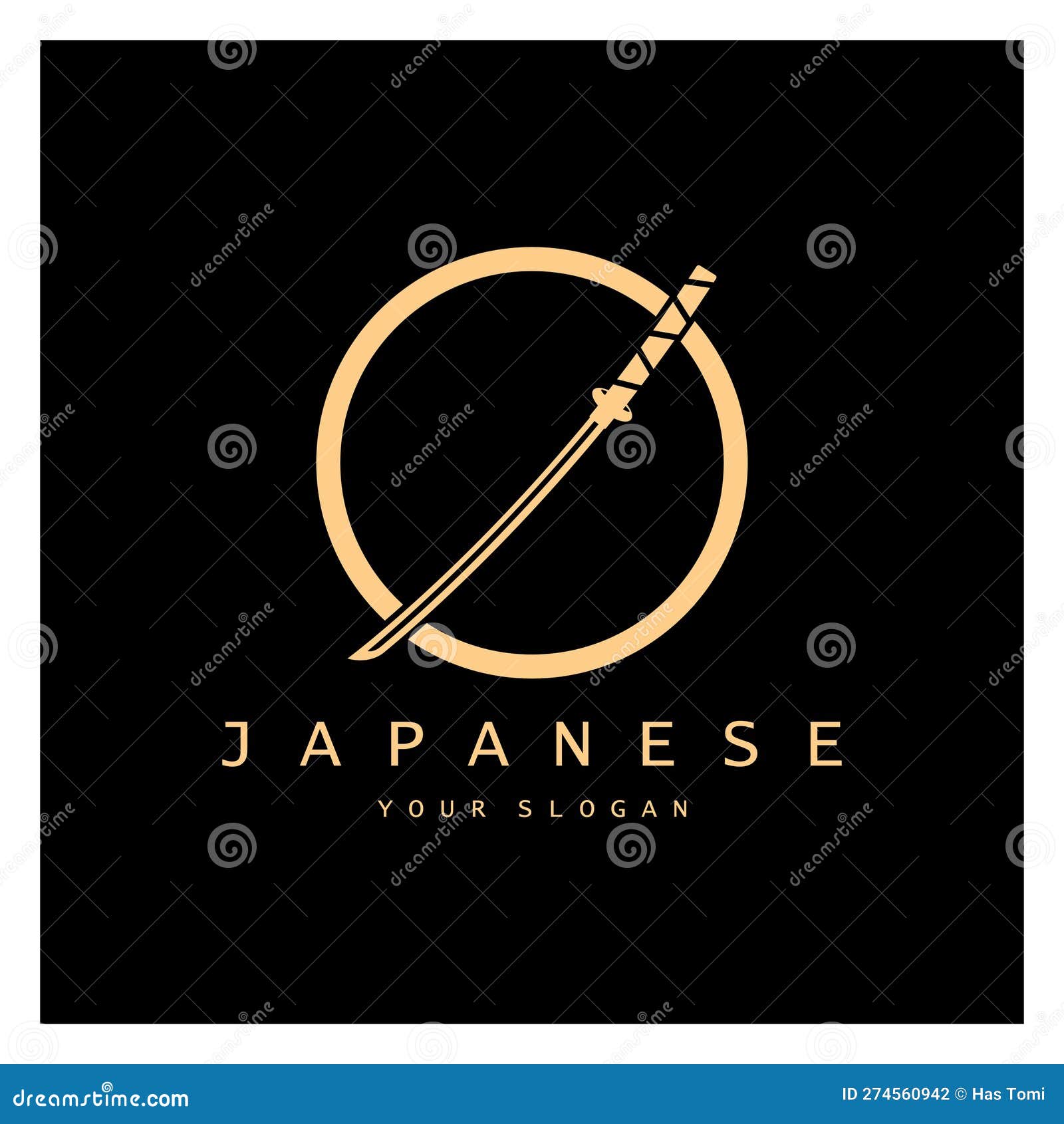 Simple Katana Samurai Sword Logo Design Template Vector | CartoonDealer ...