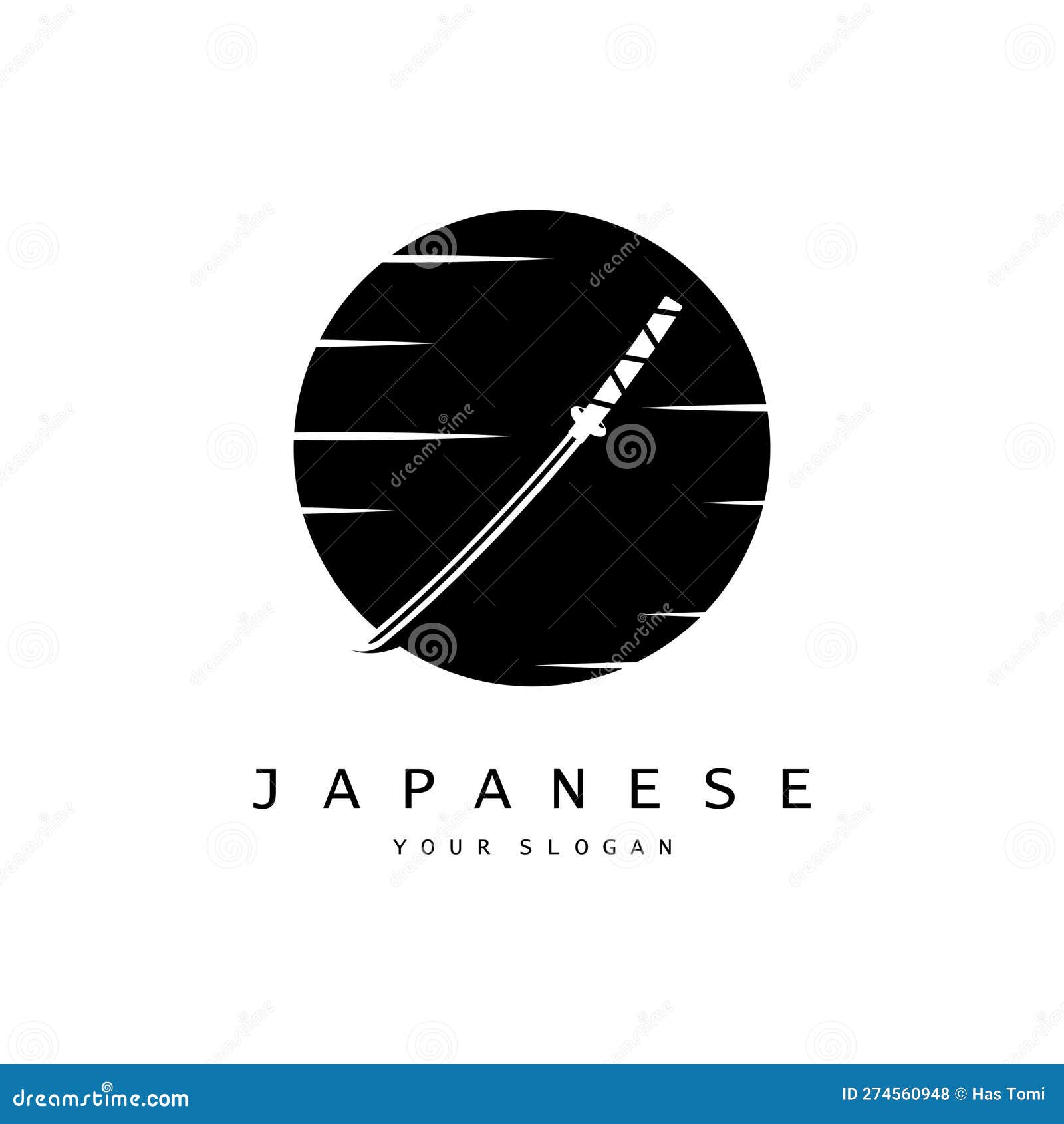 Simple Katana Samurai Sword Logo Design Template Vector Stock Vector ...