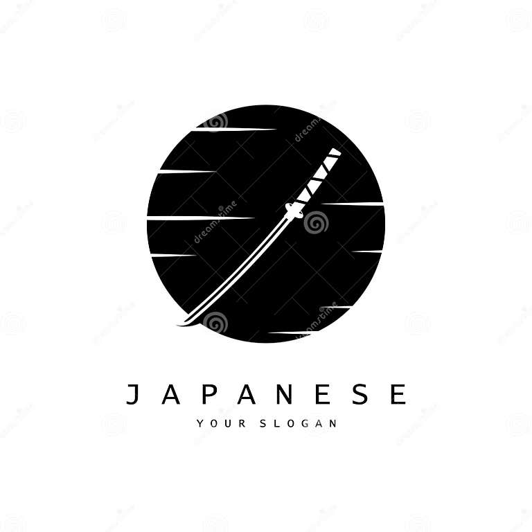 Simple Katana Samurai Sword Logo Design Template Vector Stock Vector ...