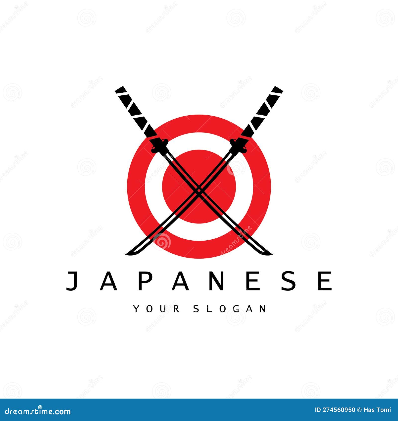 Simple Katana Samurai Sword Logo Design Template Vector Stock Vector ...