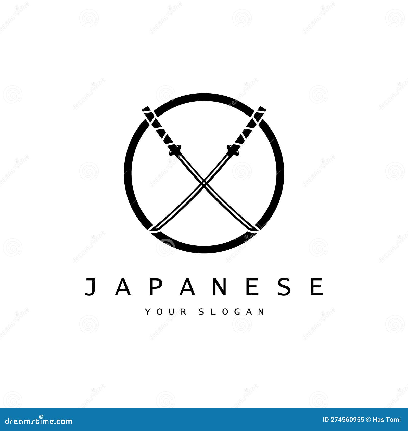 Simple Katana Samurai Sword Logo Design Template Vector Stock Vector ...