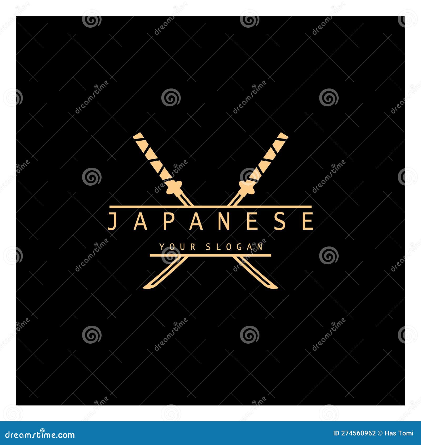 Simple Katana Samurai Sword Logo Design Template Vector Stock Vector ...
