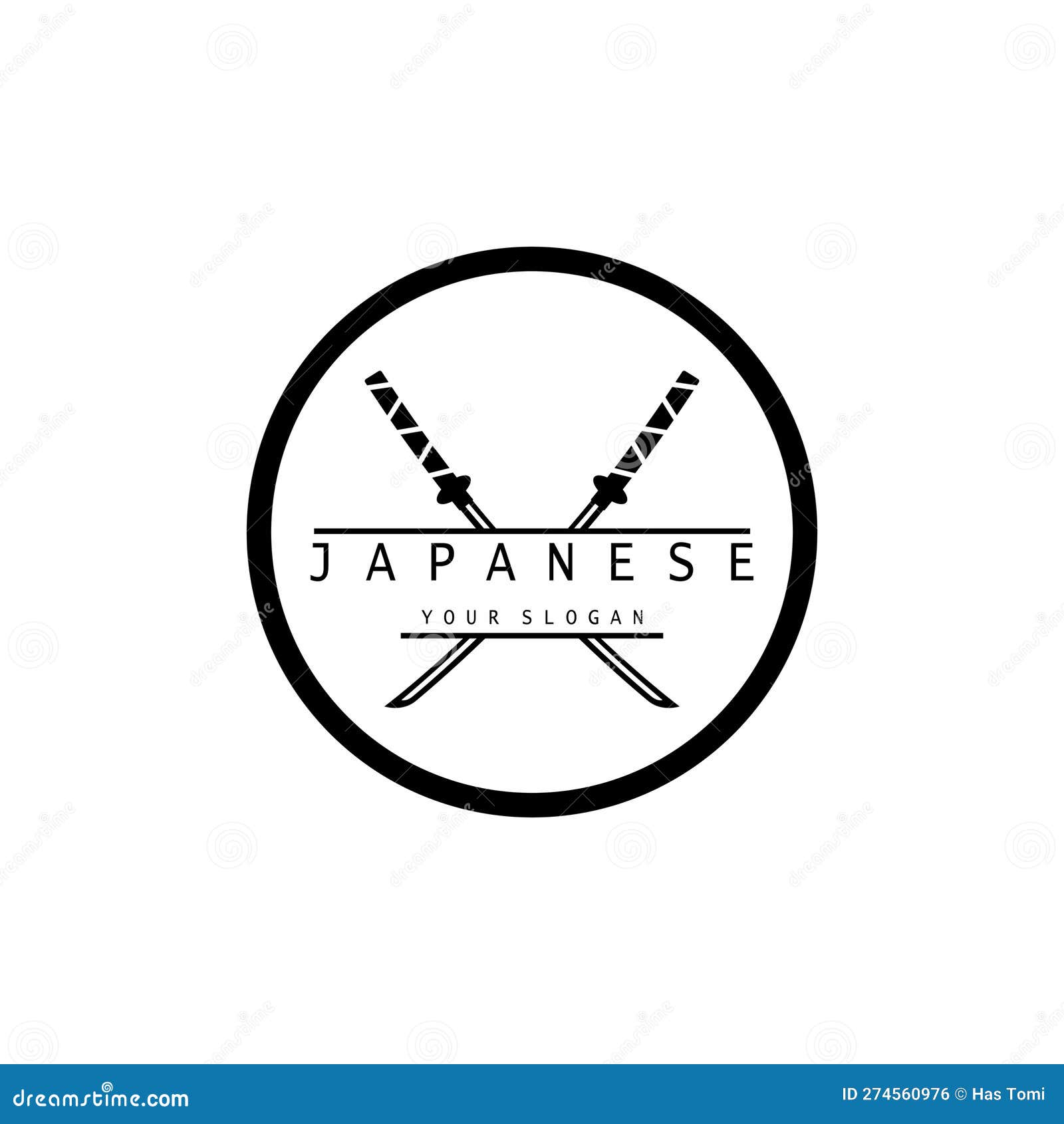 Simple Katana Samurai Sword Logo Design Template Vector | CartoonDealer ...