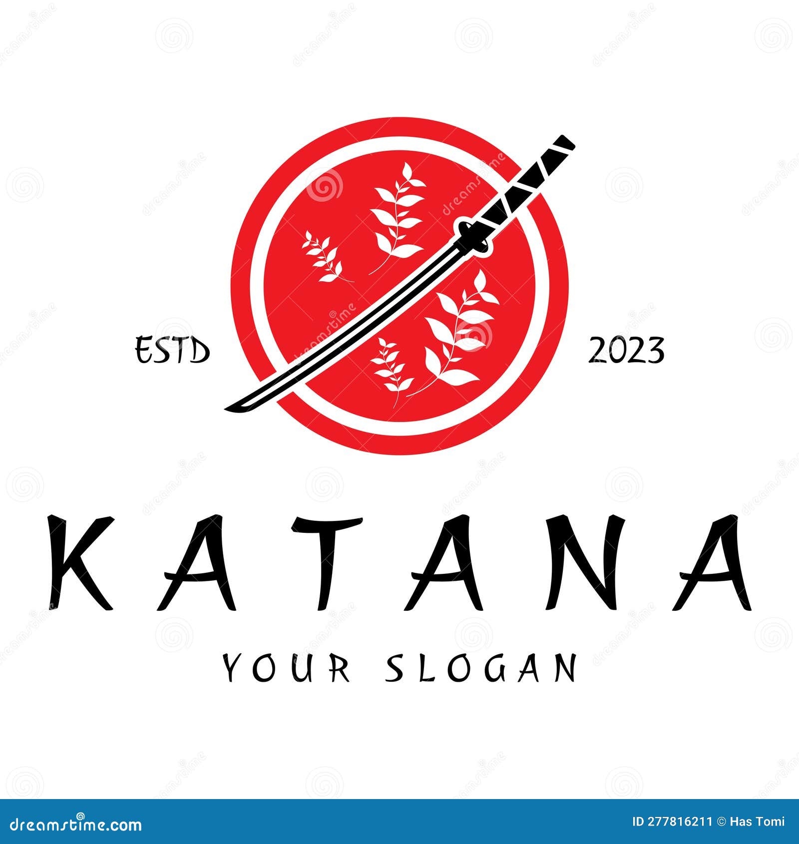 Simple Katana Samurai Sword Logo Design Template Vector | CartoonDealer ...