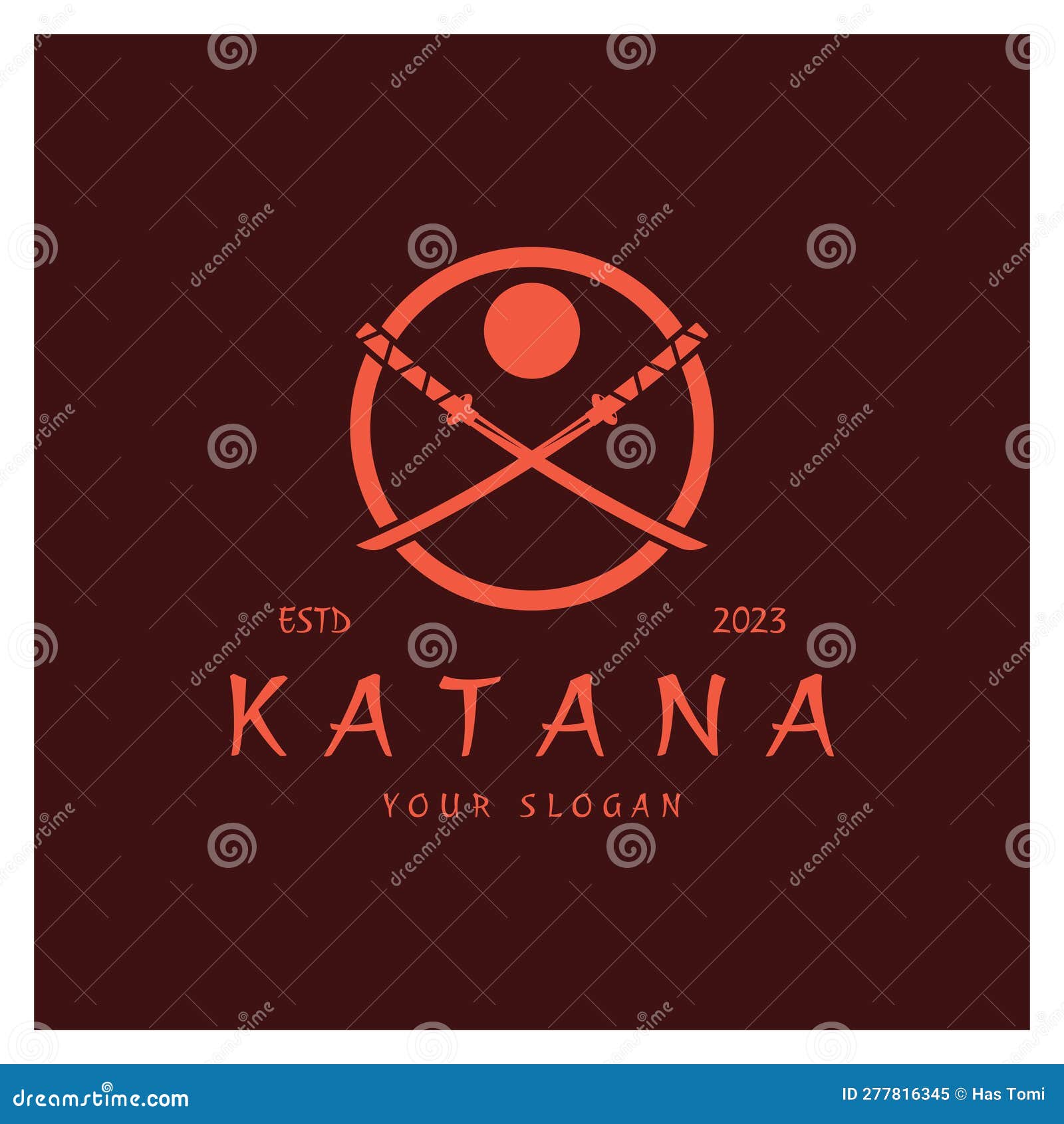 Simple Katana Samurai Sword Logo Design Template Vector | CartoonDealer ...