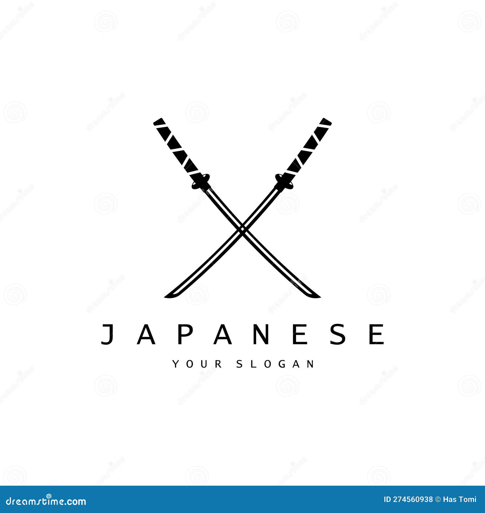 Simple Katana Samurai Sword Logo Design Template Vector Stock Vector ...