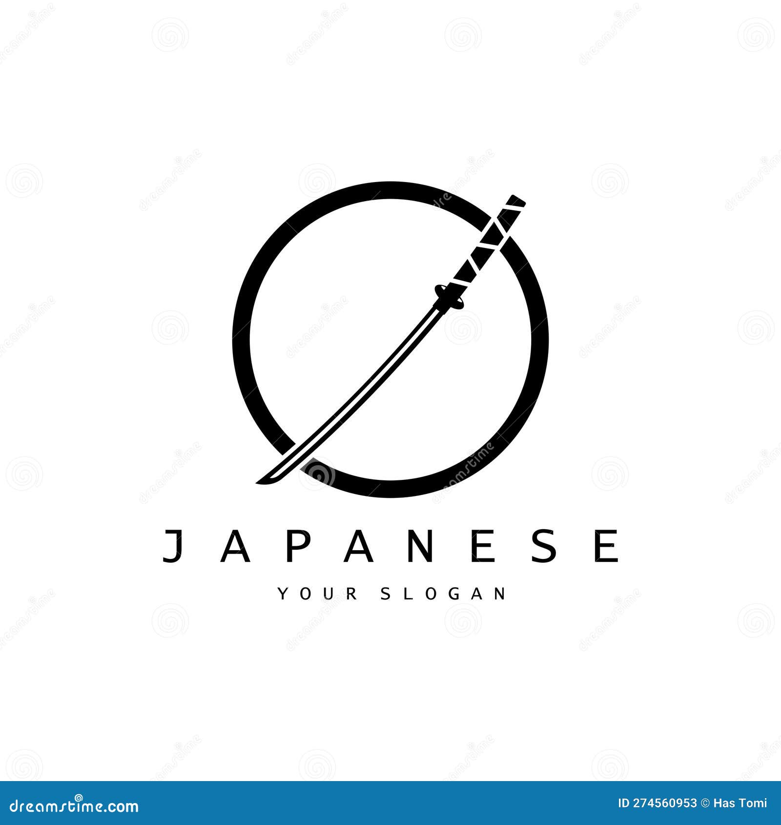 Simple Katana Samurai Sword Logo Design Template Vector Stock Vector ...