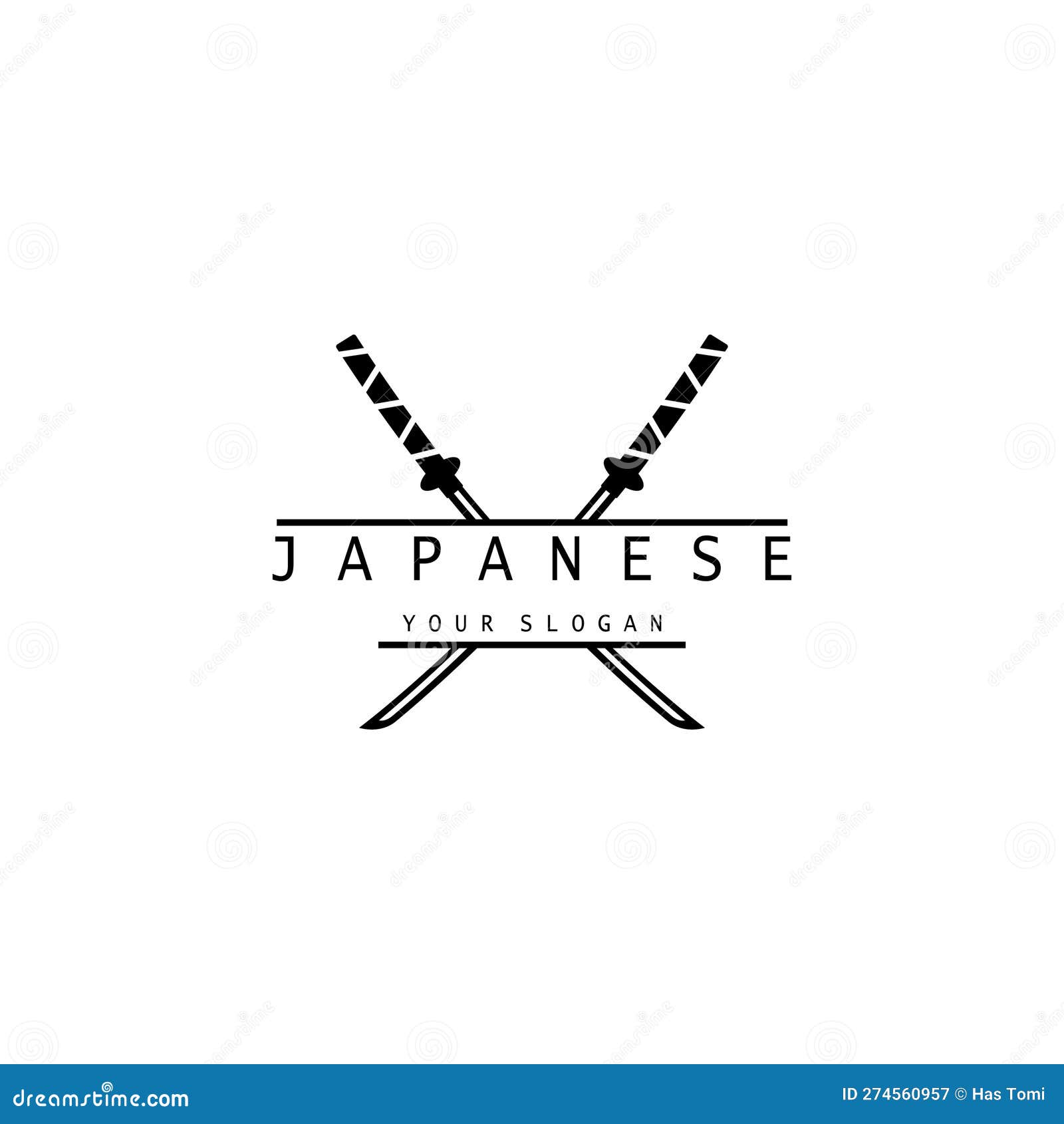 Simple Katana Samurai Sword Logo Design Template Vector | CartoonDealer ...