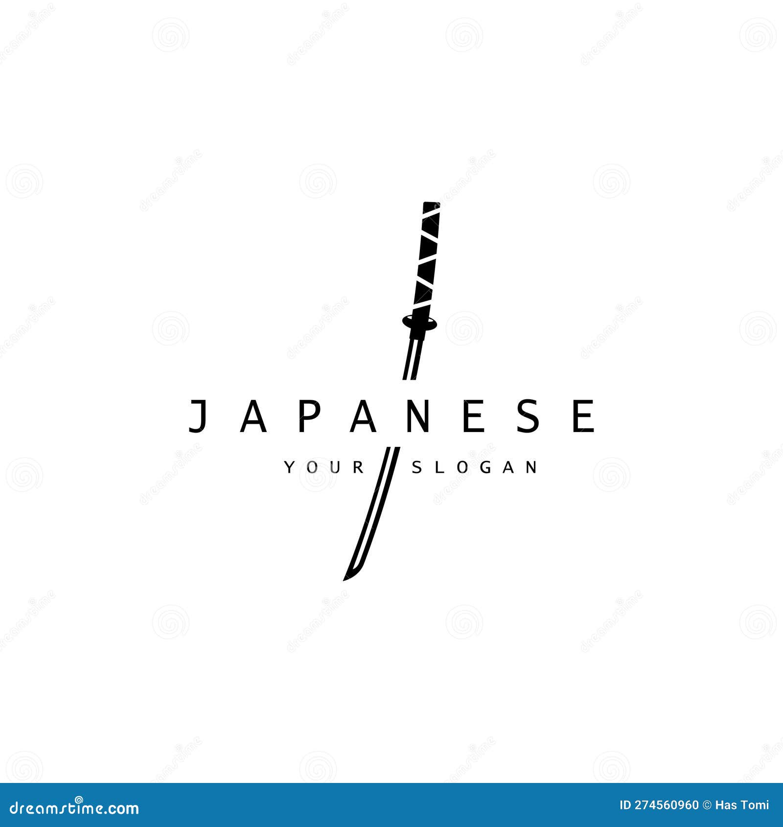 Simple Katana Samurai Sword Logo Design Template Vector Stock Vector ...