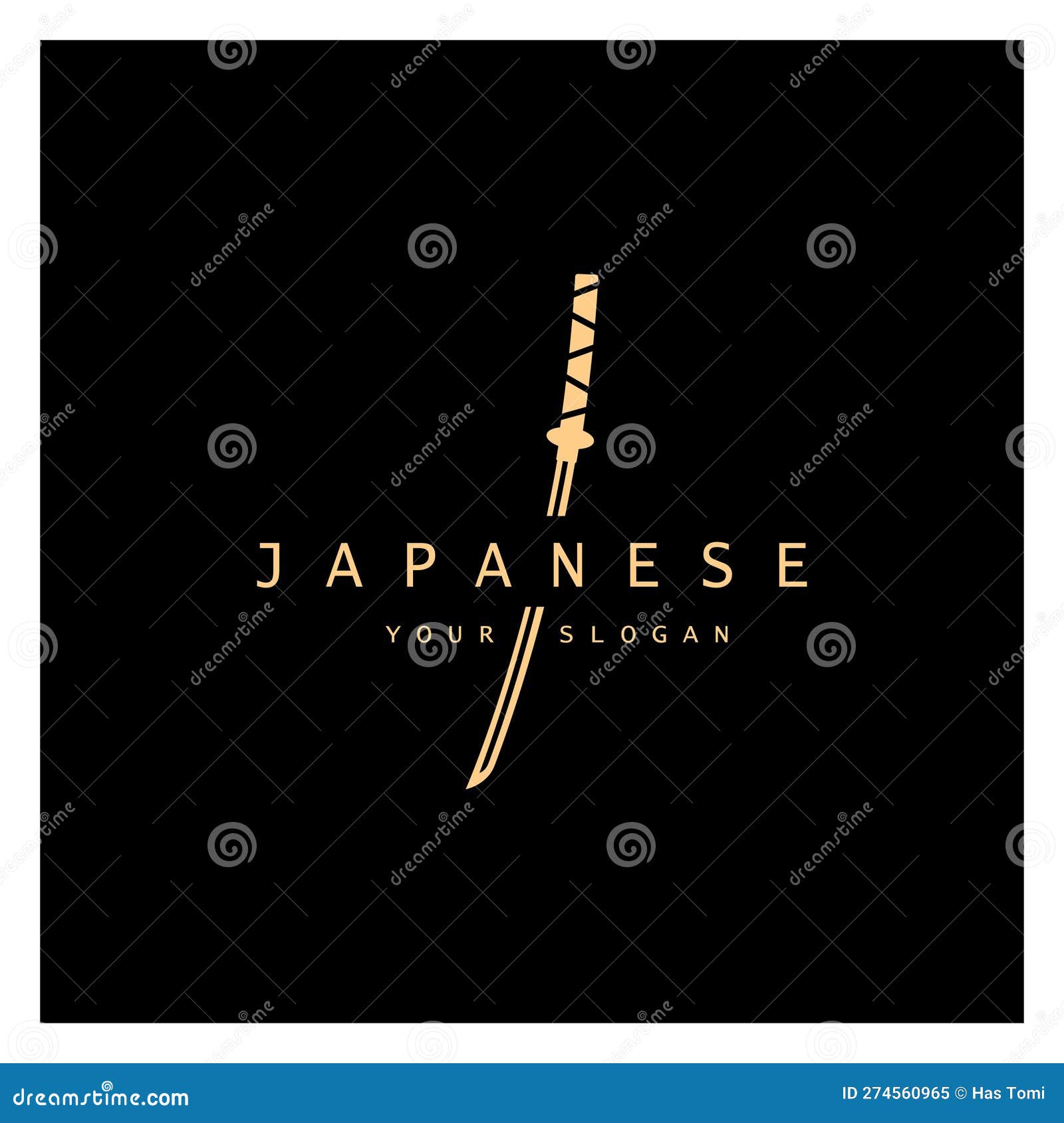 Simple Katana Samurai Sword Logo Design Template Vector Stock Vector ...