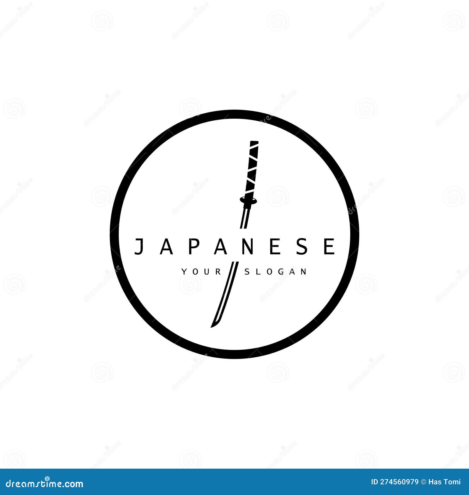 Simple Katana Samurai Sword Logo Design Template Vector | CartoonDealer ...