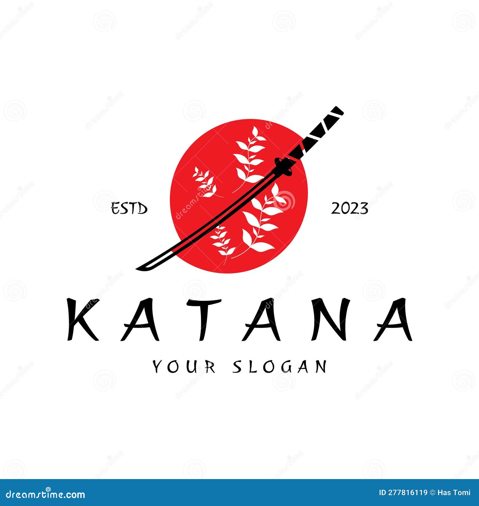 Simple Katana Samurai Sword Logo Design Template Vector | CartoonDealer ...