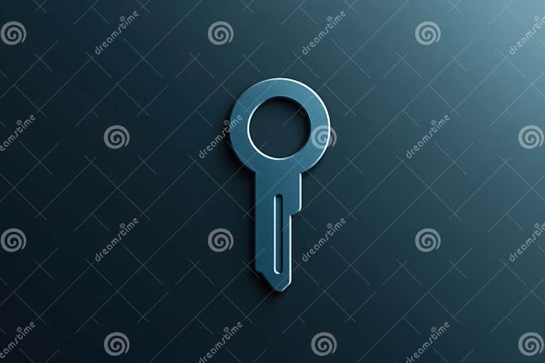 Minimalist Key Icon in Solid Design Against a Dark Background ...
