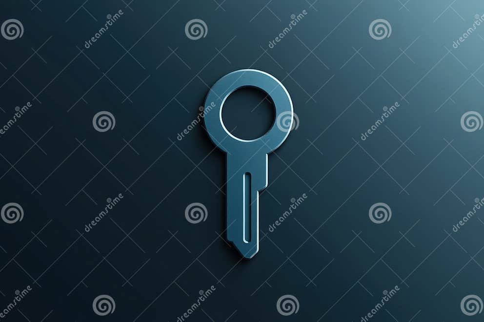 Minimalist Key Icon in Solid Design Against a Dark Background ...