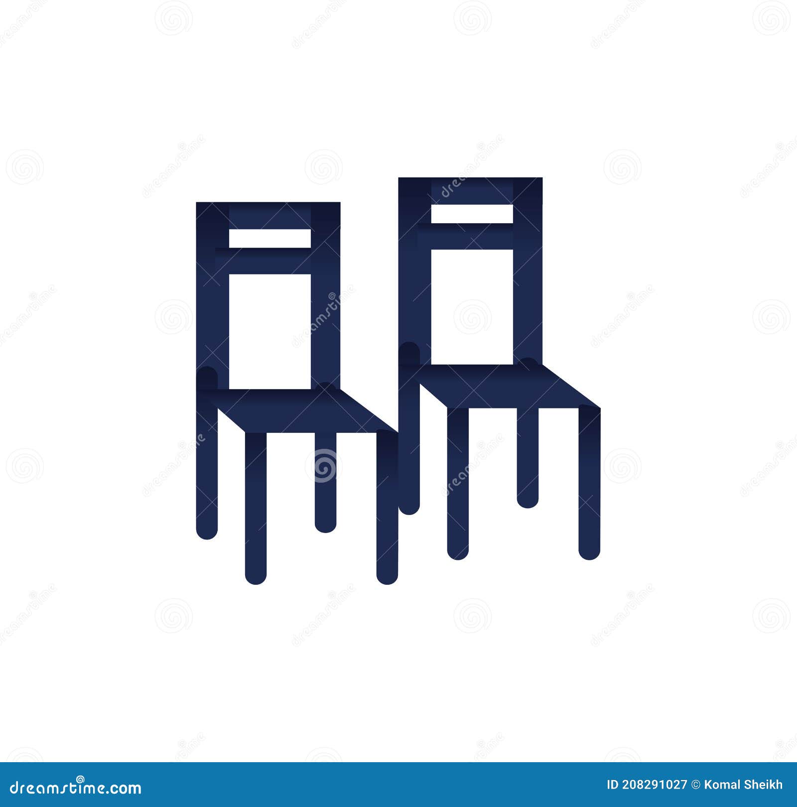 Simple Chairs Illustration Minimal Art Icon Design Stock Vector ...