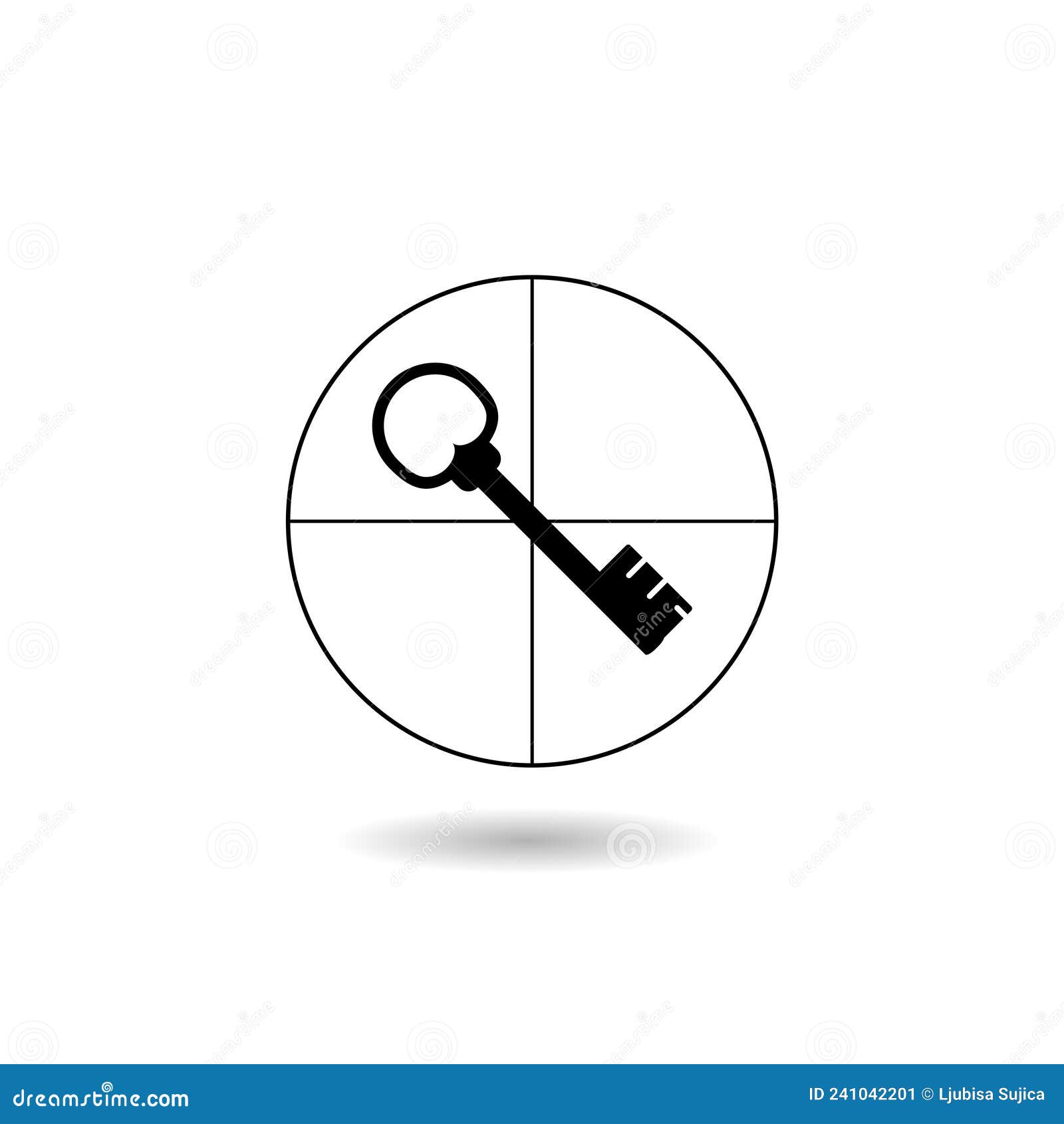 Simple Key Target Icon with Shadow Stock Vector - Illustration of goal ...