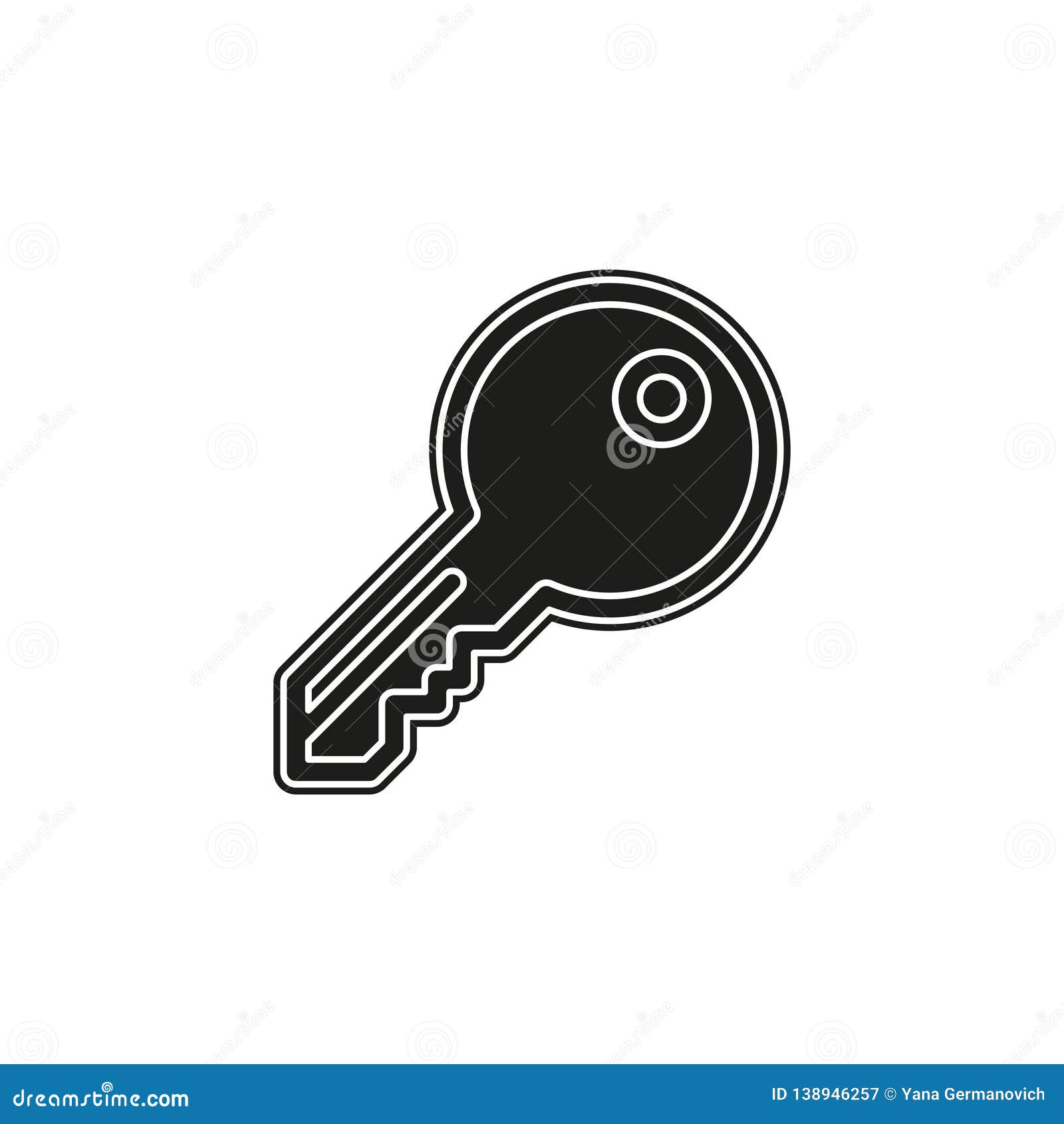Simple Key Vector Icon stock illustration. Illustration of sign - 138946257
