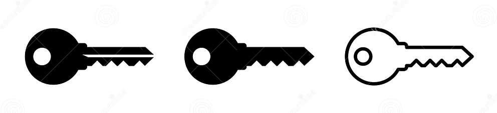 Simple key vector icon set stock illustration. Illustration of keyword ...