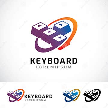 Simple Keyboard Logo Design Template Stock Vector - Illustration of ...