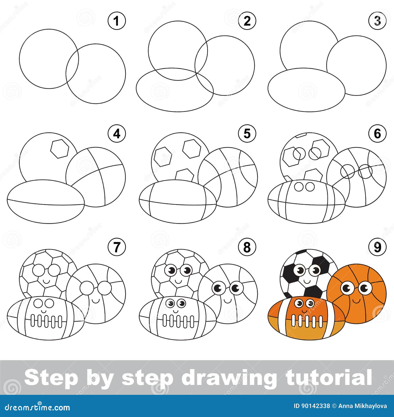 Simple Kid Educational Game. Drawing Tutorial. Vector Illustration ...