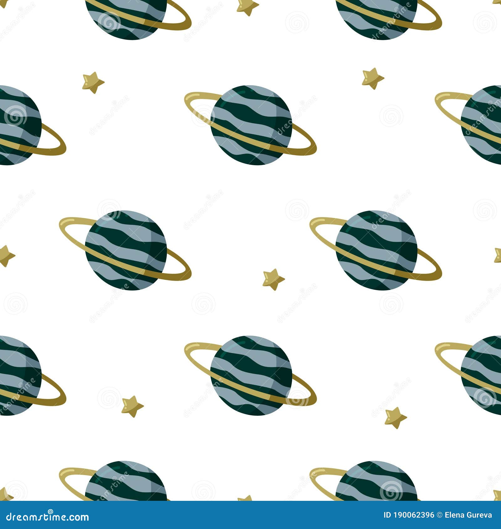Simple Kids Background with Planets. Outer Space Seamless Background ...