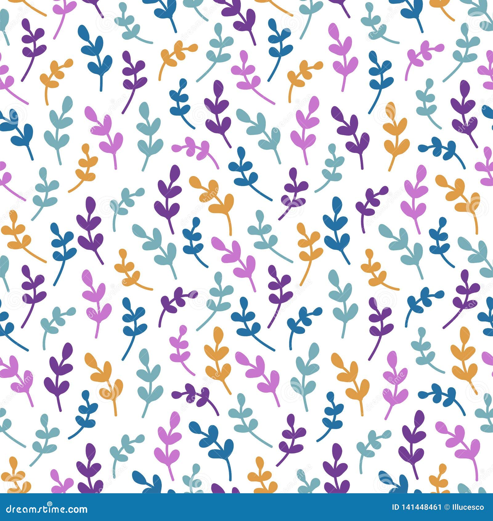 Simple Leaf Pattern.Seamless Doodle Background. Stock Vector ...