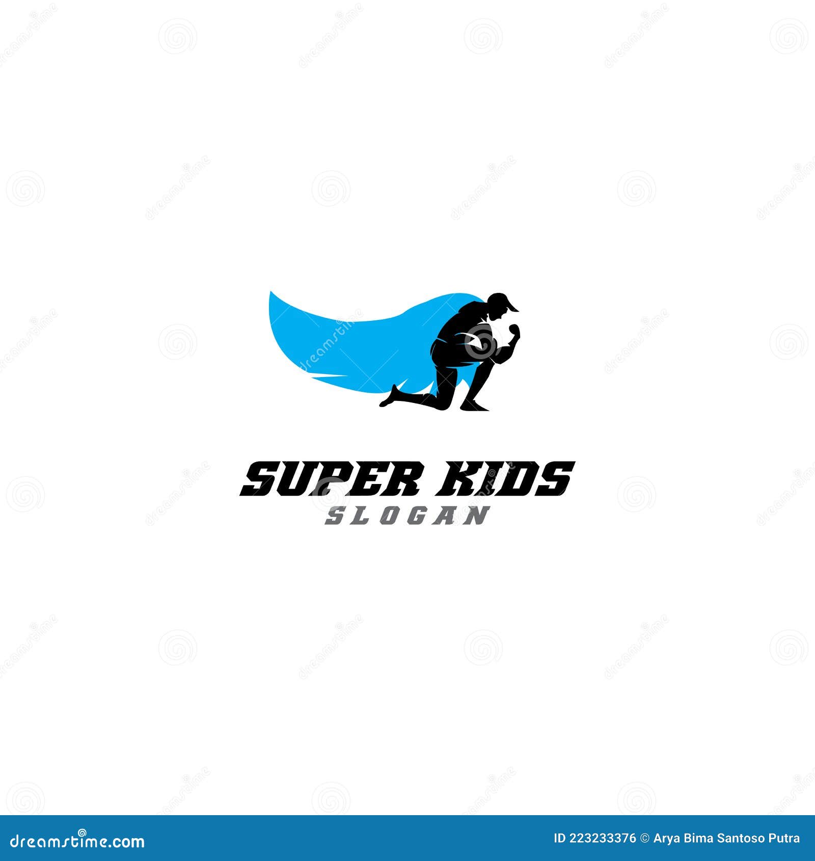 Simple Kids Superhero Icon Vector Logo Stock Illustration ...