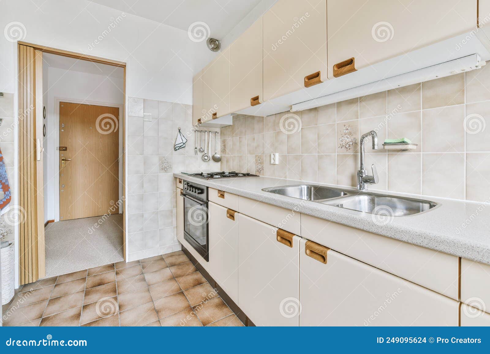 Simple kitchen room with stock photo. Image of cabinet - 249095624