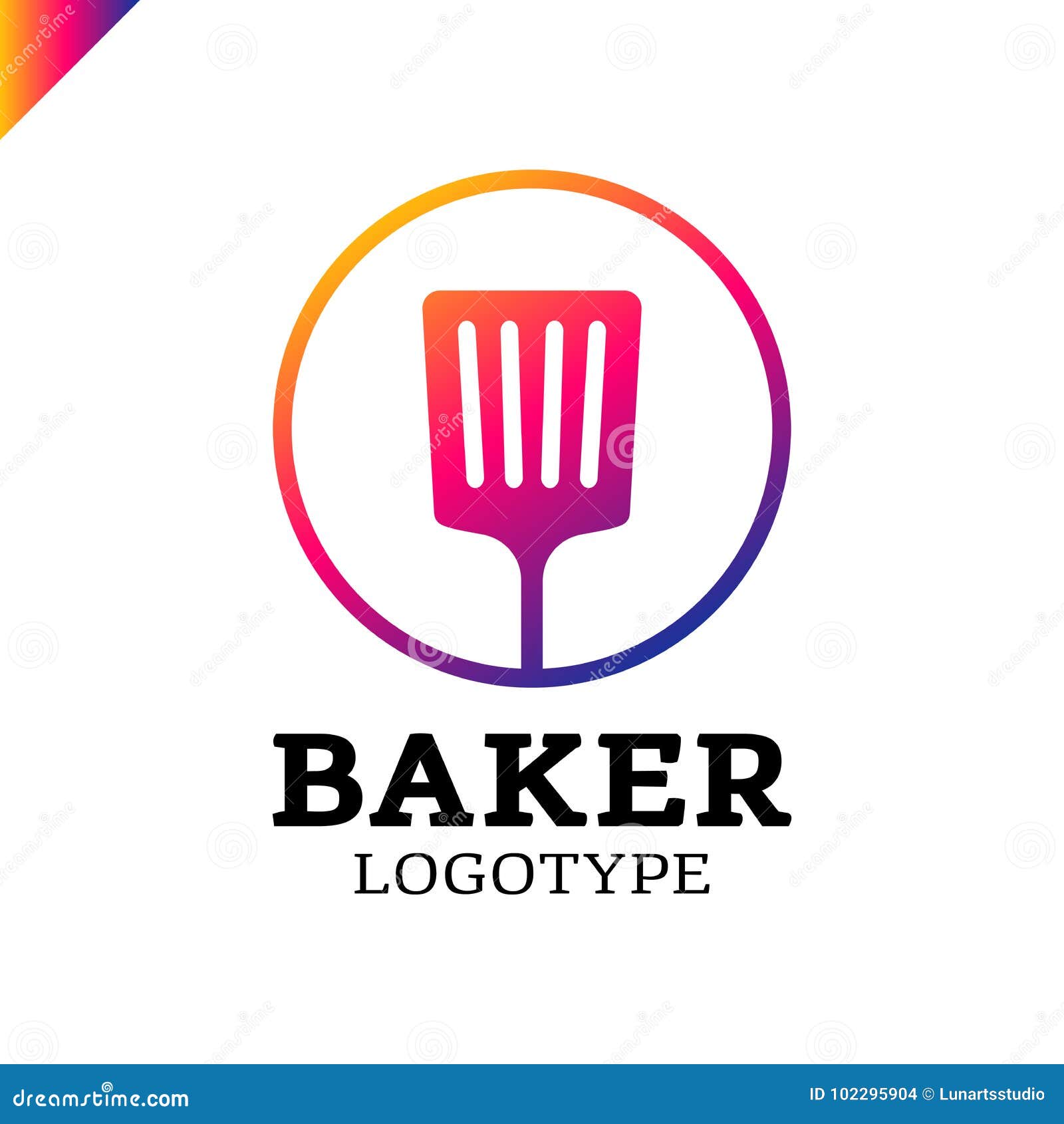 Simple Kitchen Spatula or Bakery Logo Icon in the Circle Stock Vector ...