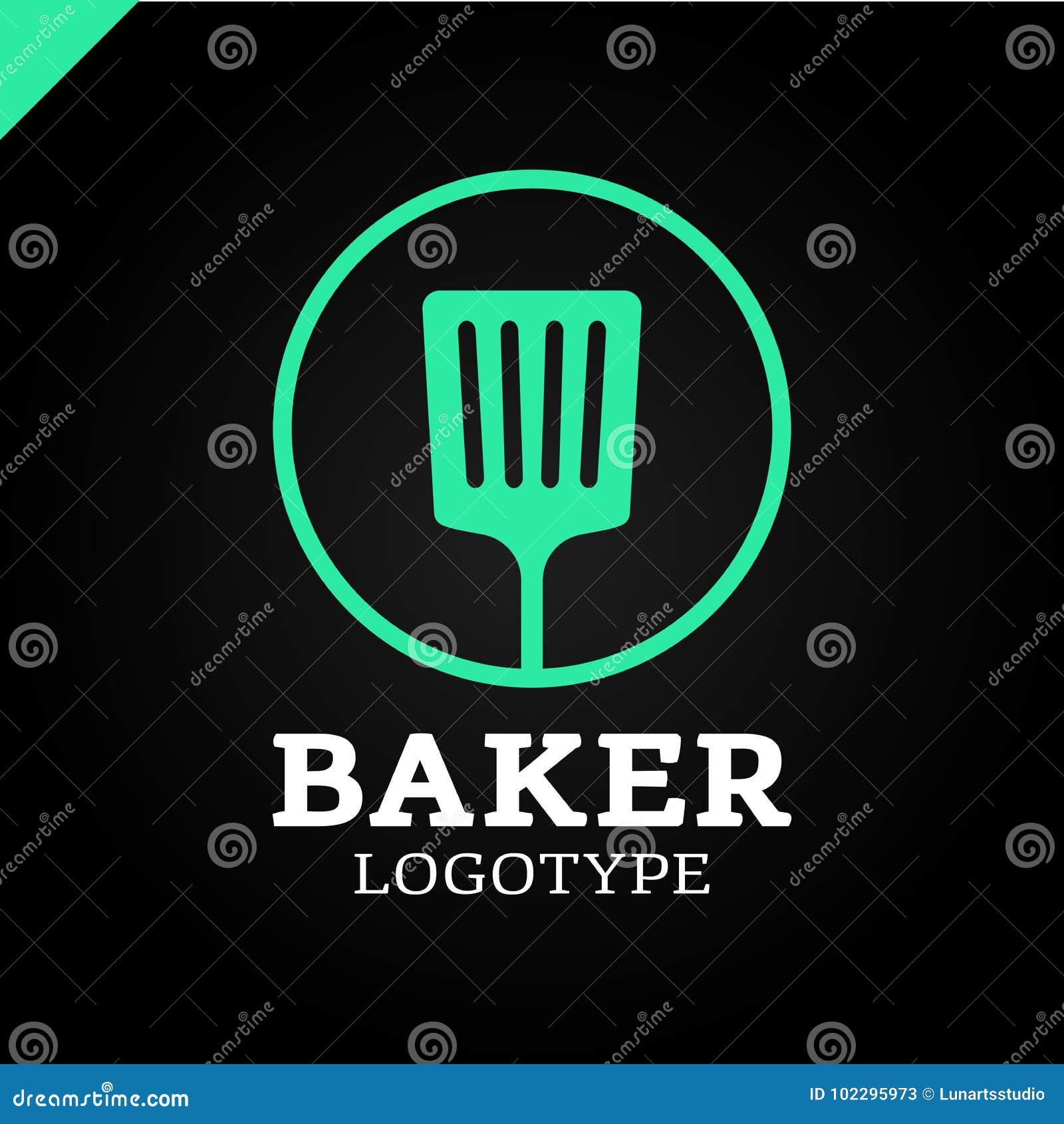 Simple Kitchen Spatula or Bakery Logo Icon in the Circle Stock Vector ...