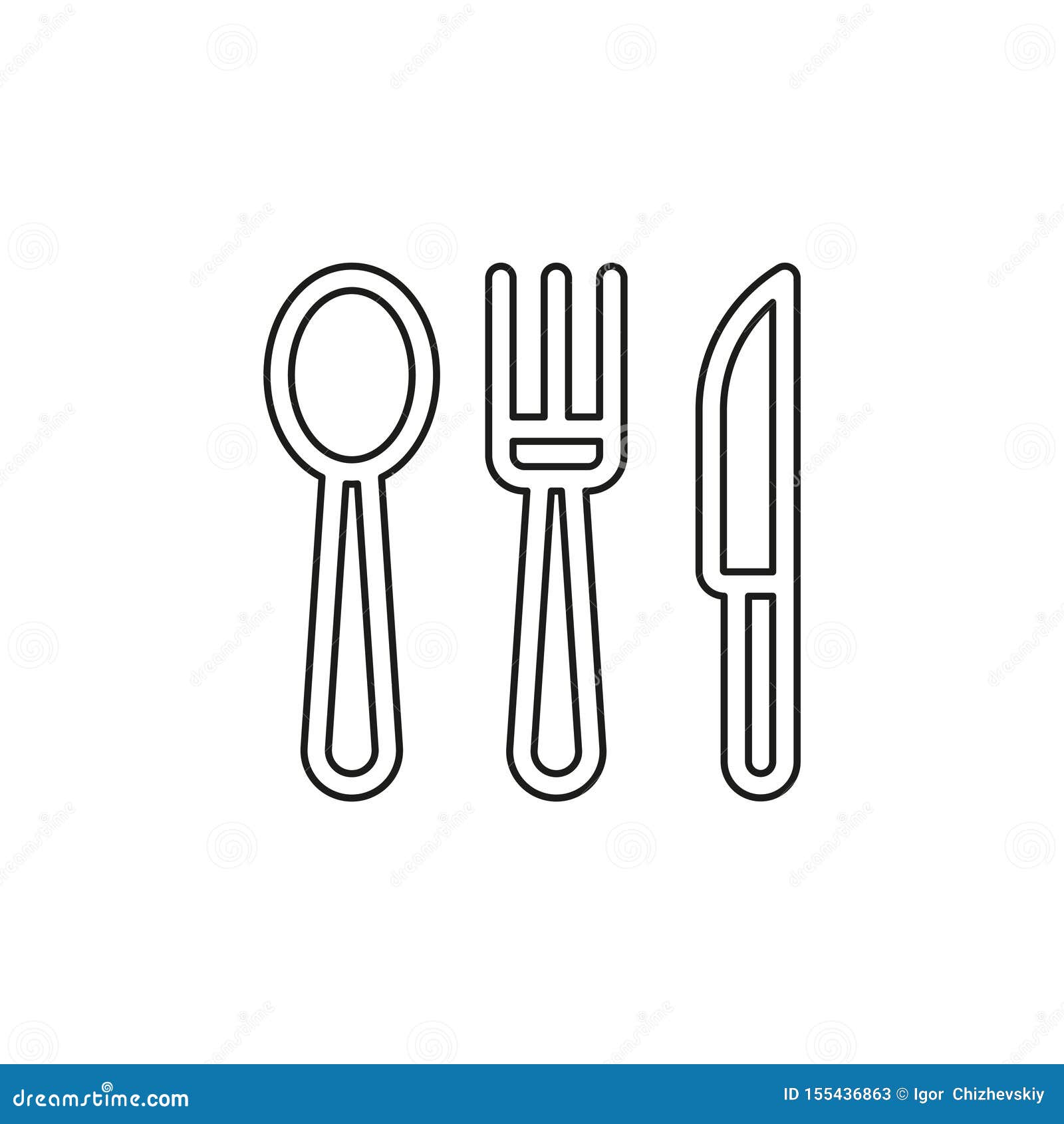 Knife, Fork and Spoon Vector Icon Stock Illustration - Illustration of ...