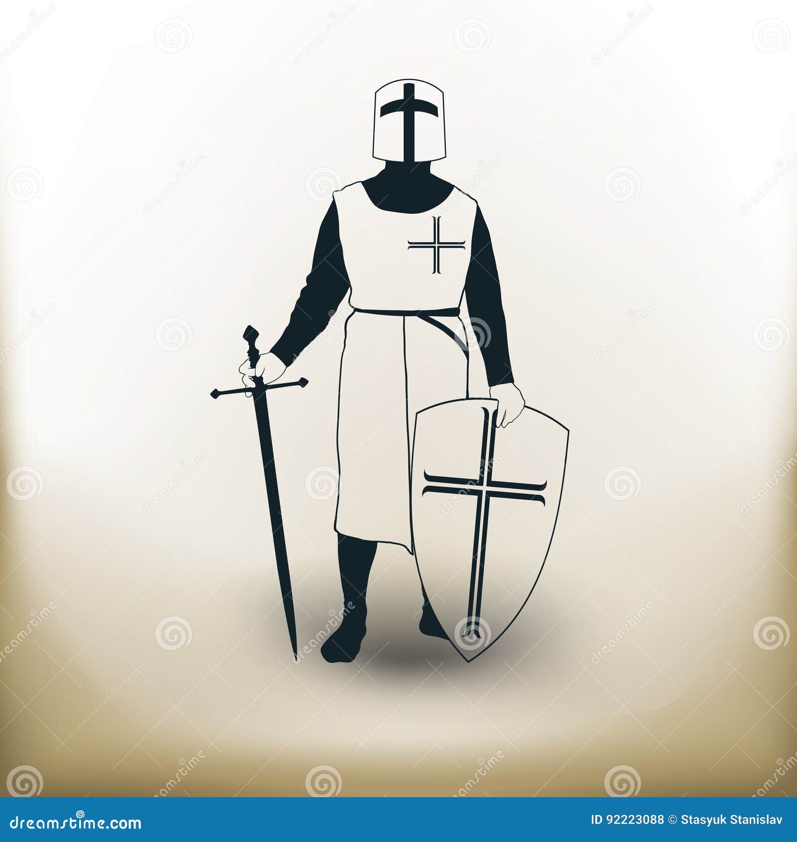 Simple knight stock vector. Illustration of brave, antique - 92223088