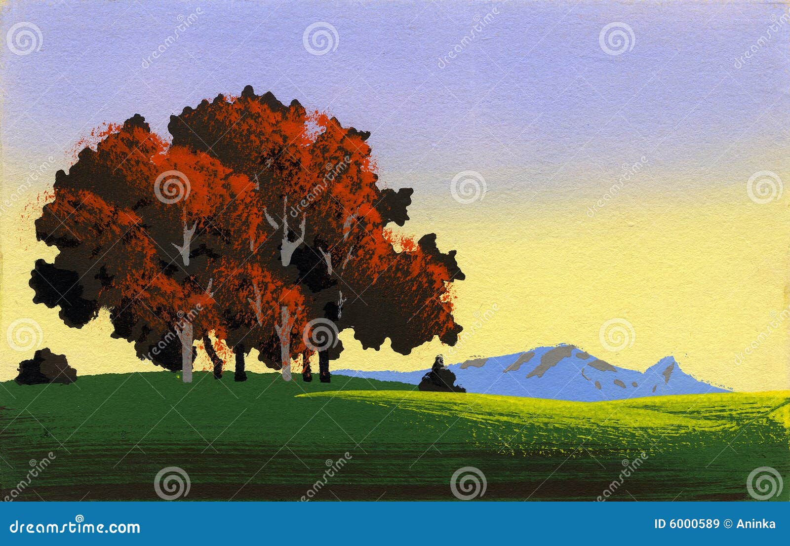 Simple landscape 1 stock illustration. Illustration of hill - 6000589