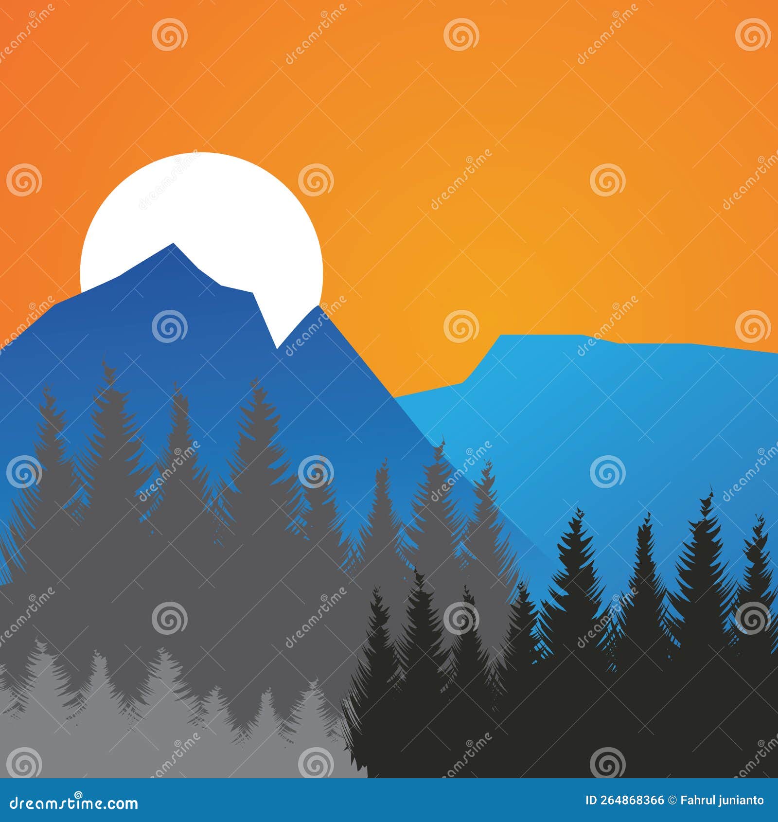 Simple Landscape Background Images Vector Illustration Stock ...