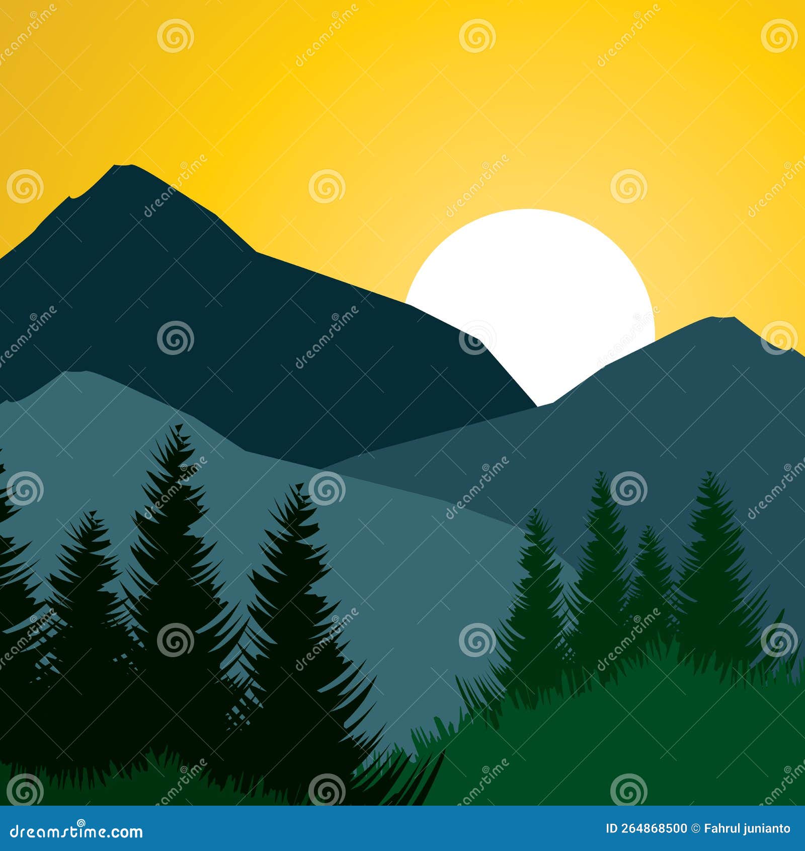Simple Landscape Background Images Vector Illustration Stock ...