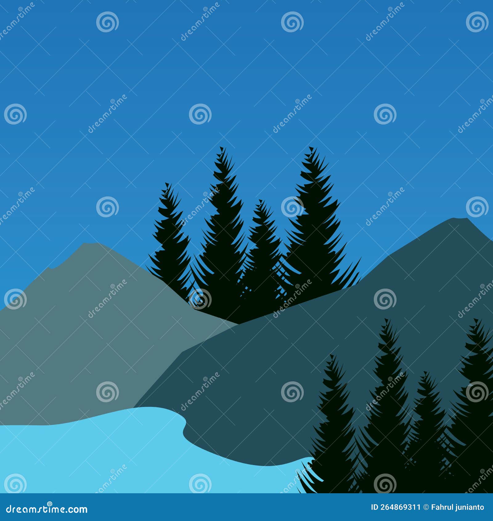 Simple Landscape Background Images Vector Illustration Stock ...