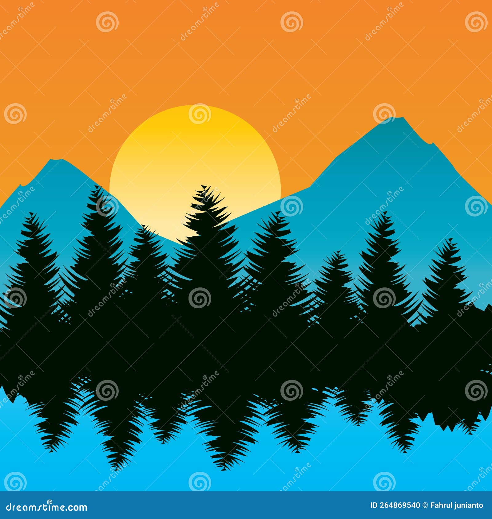 Simple Landscape Background Images Vector Illustration Stock ...