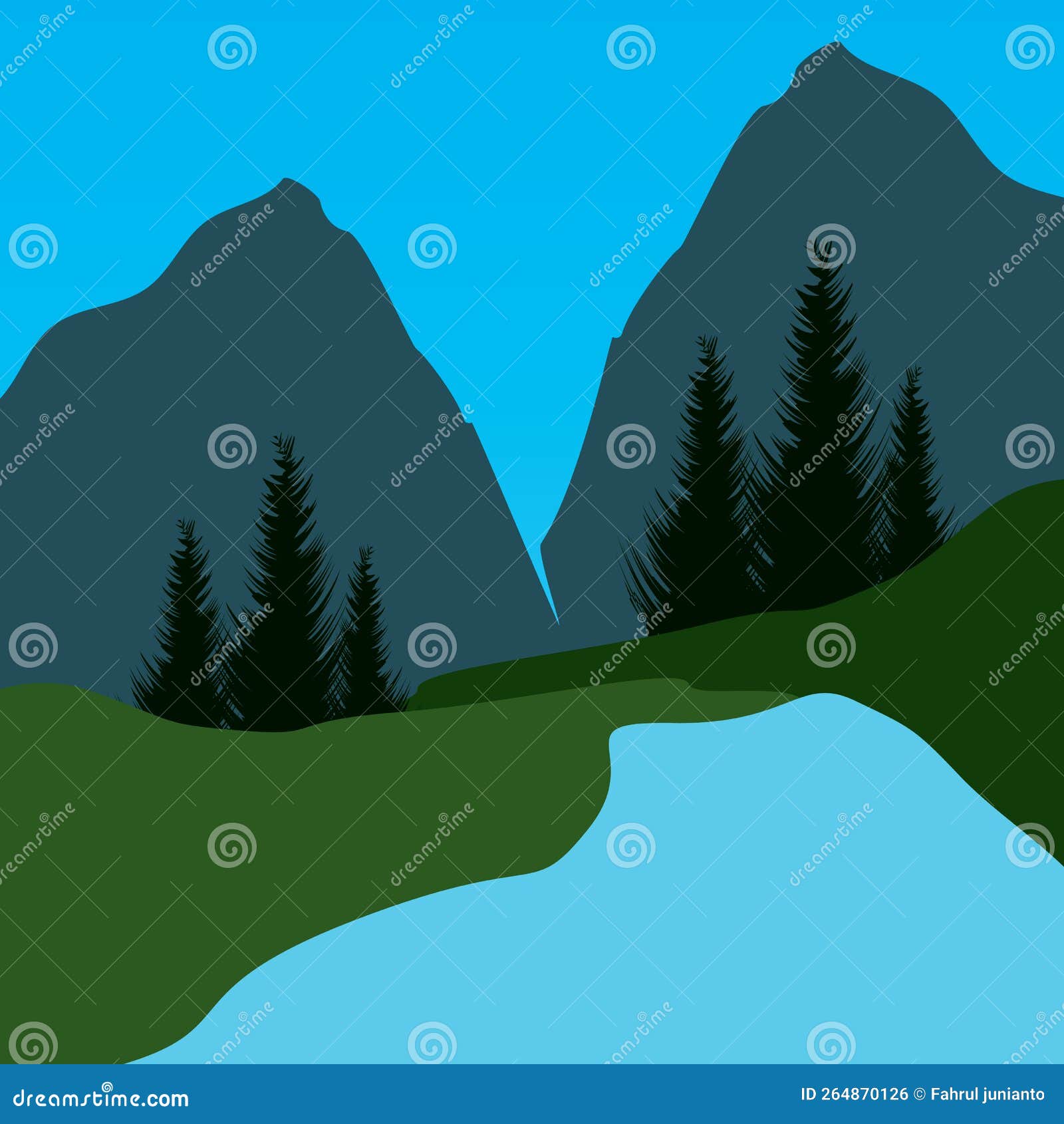 Simple Landscape Background Images Vector Illustration Stock ...