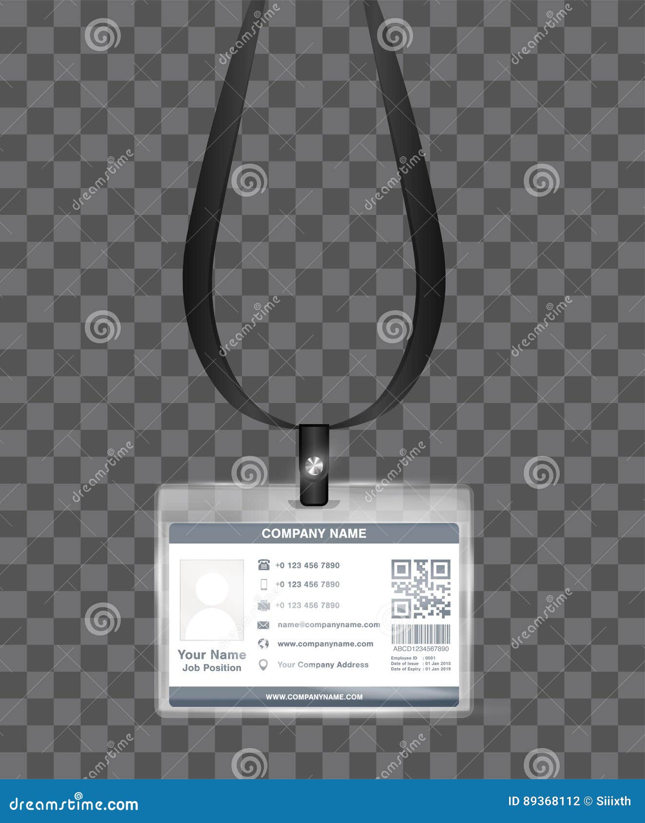 Simple Landscape Employee Id Card Template Vector Stock Vector ...