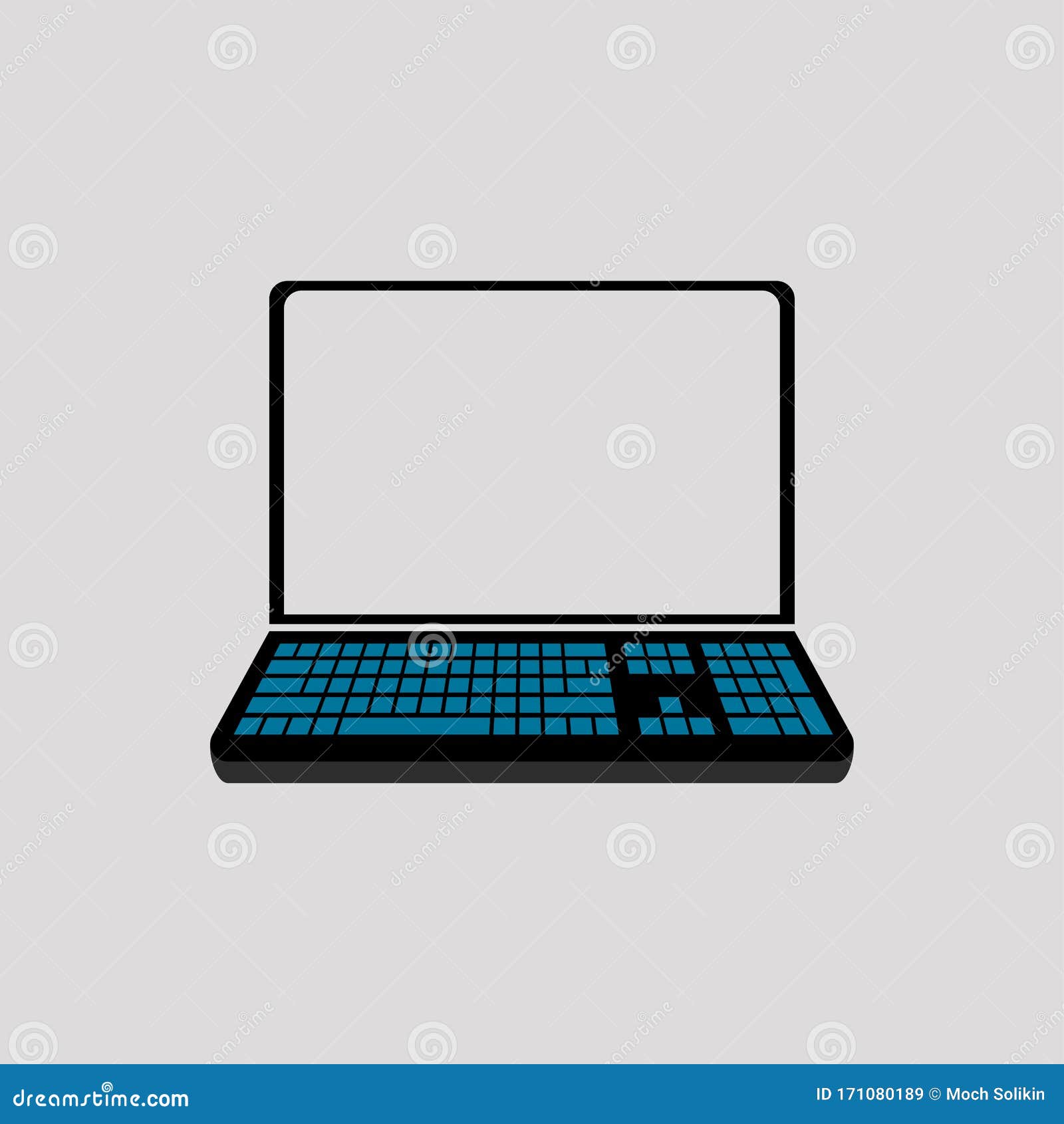 Simple Laptop Icon with a Blank Screen Stock Vector - Illustration of ...