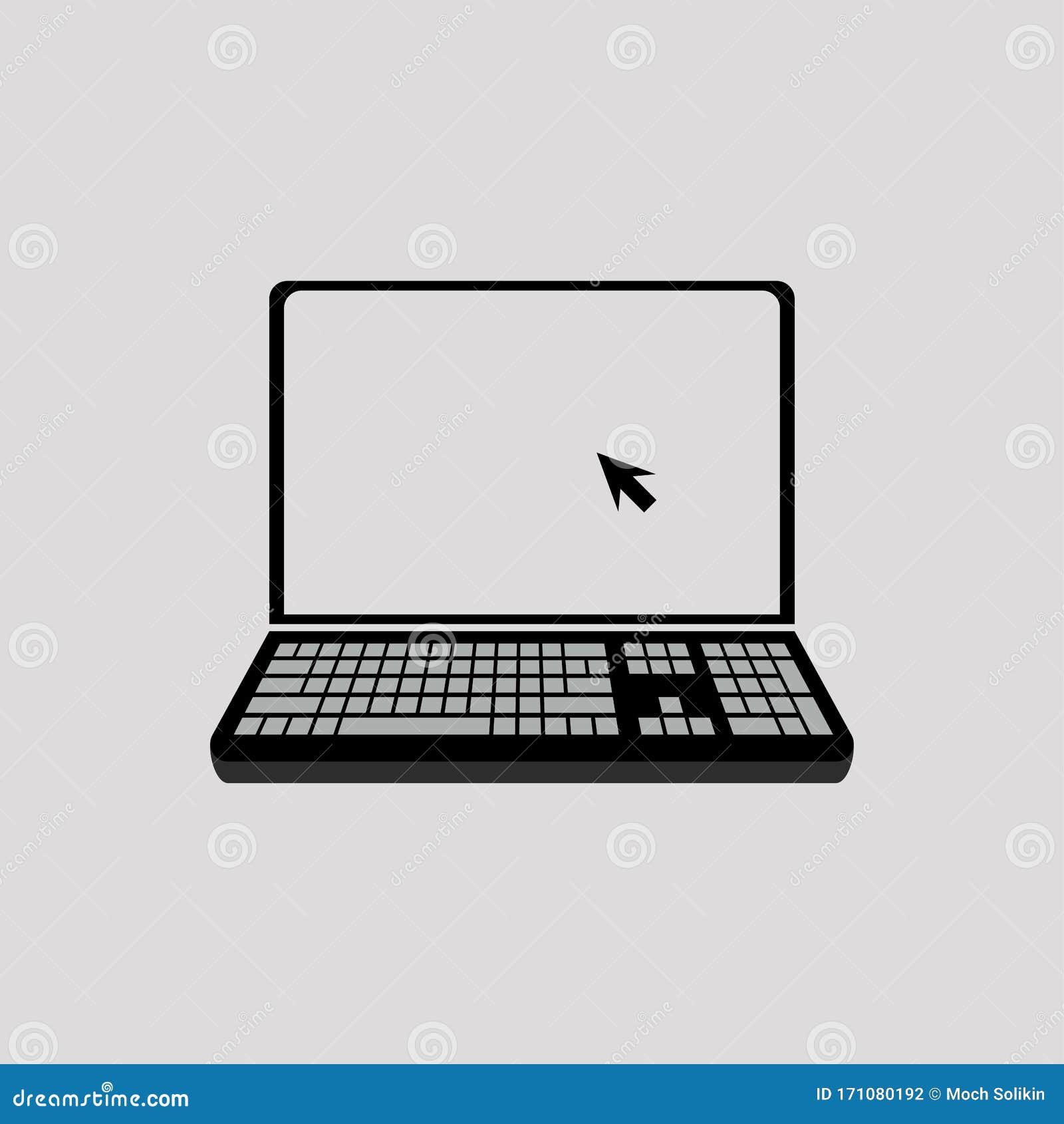 Simple Laptop Icon with a Blank Screen Stock Vector - Illustration of ...