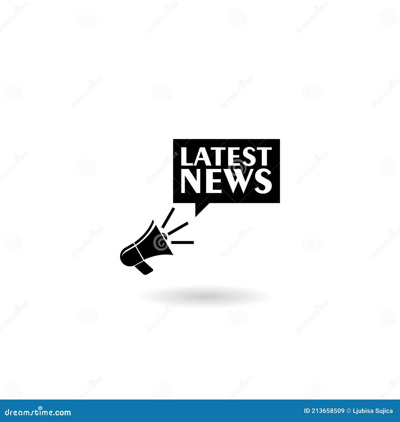 Simple Latest News Icon with Shadow Stock Vector - Illustration of ...