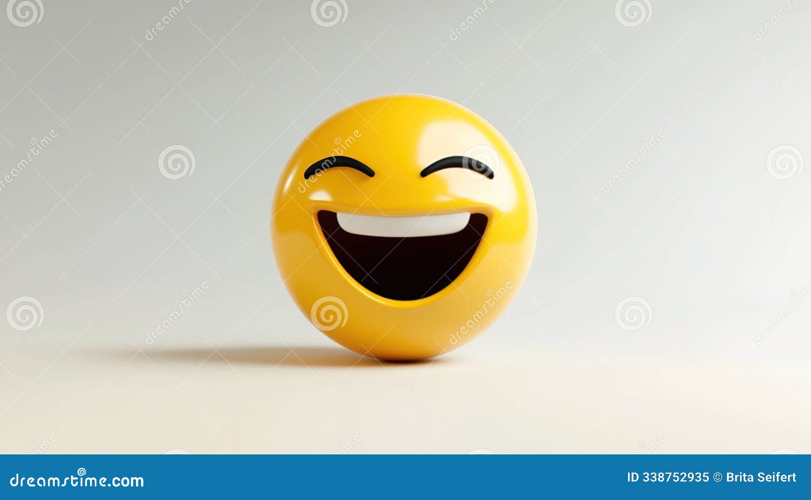 A Simple Laughing 3d Emoji, Minimalistic and Clean Stock Illustration ...
