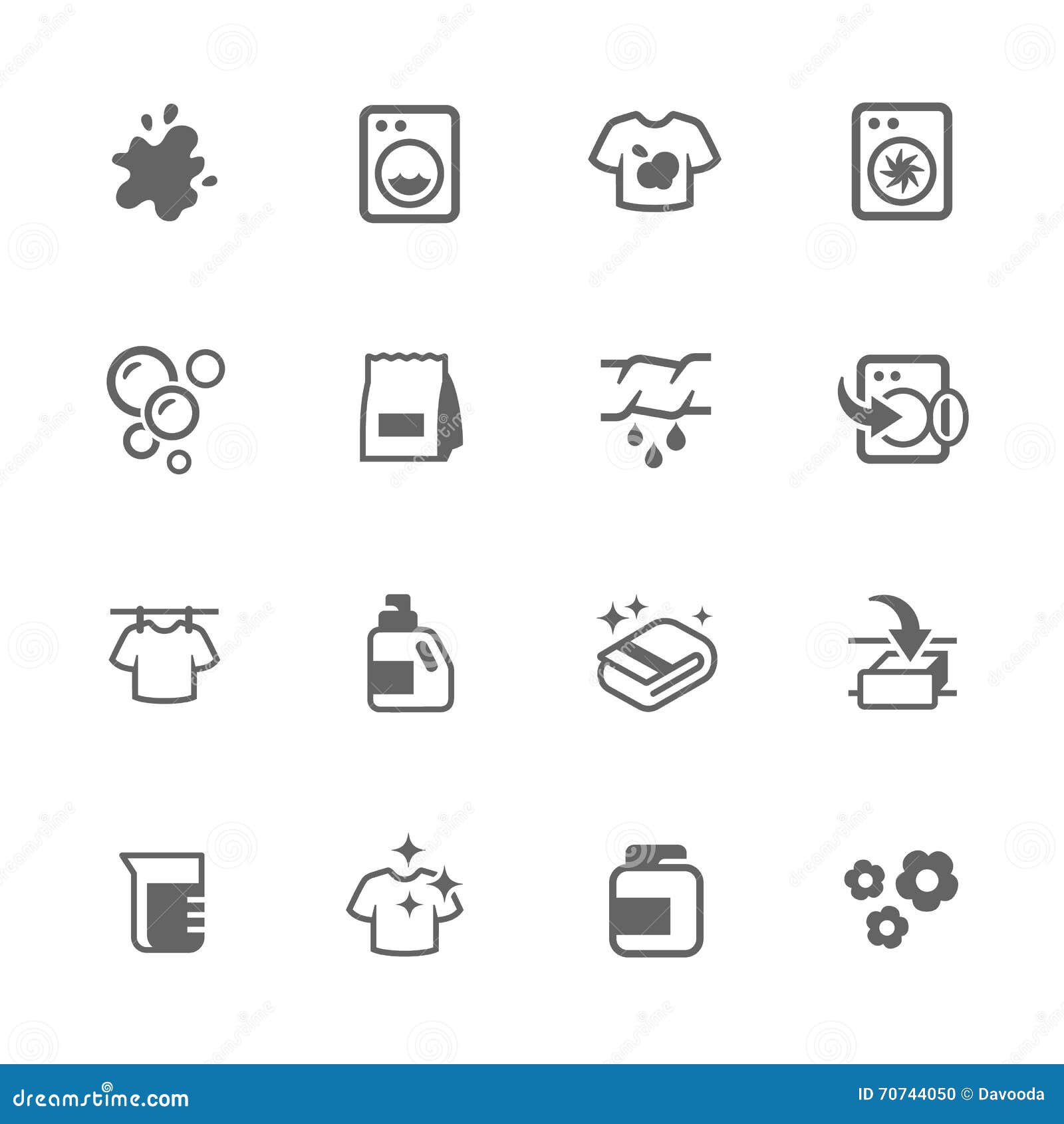 Simple Laundry Icons Vector Illustration | CartoonDealer.com #70744050