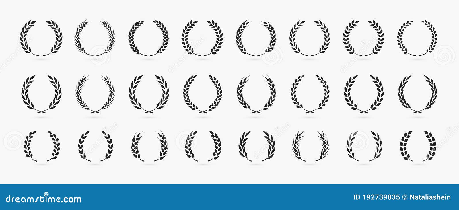 Simple Laurel Wreath Icon Set Vector Illustration Stock Vector ...