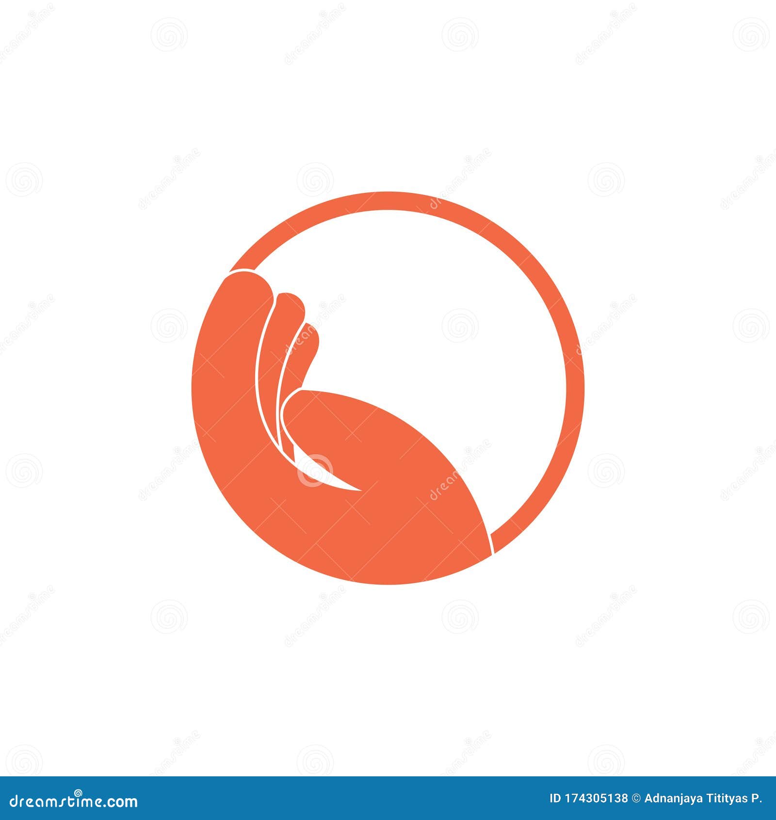 Simple Lay Hand Circle Geometric Care Symbol Vector Stock Vector ...