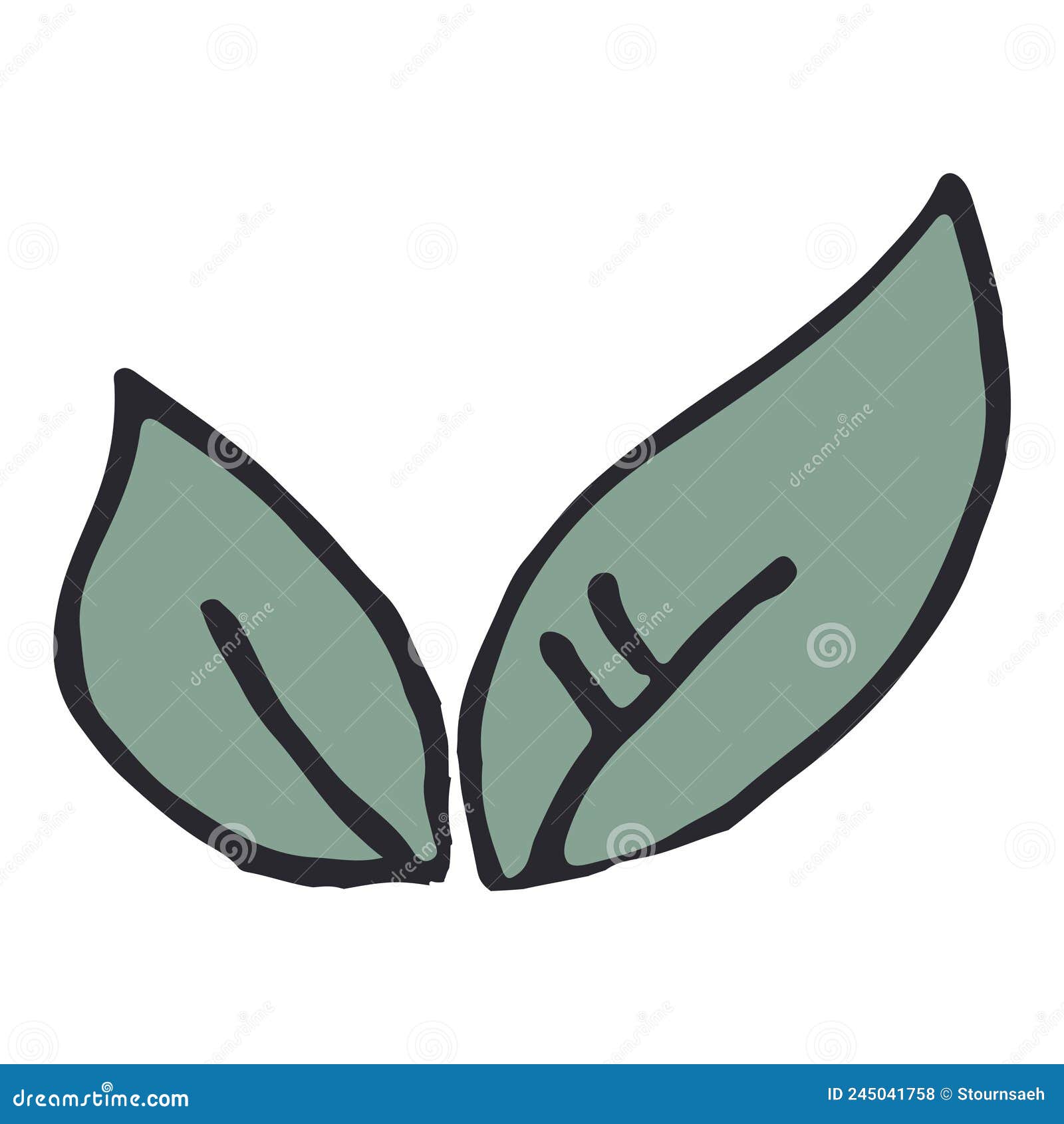 Simple Leaf Design Element Isolated. Stock Vector - Illustration of ...