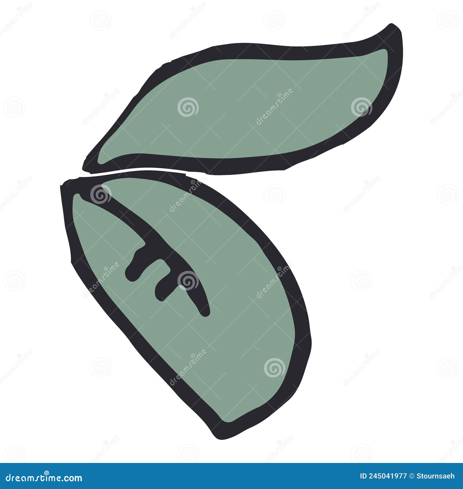 Simple Leaf Design Element Isolated. Stock Vector - Illustration of ...